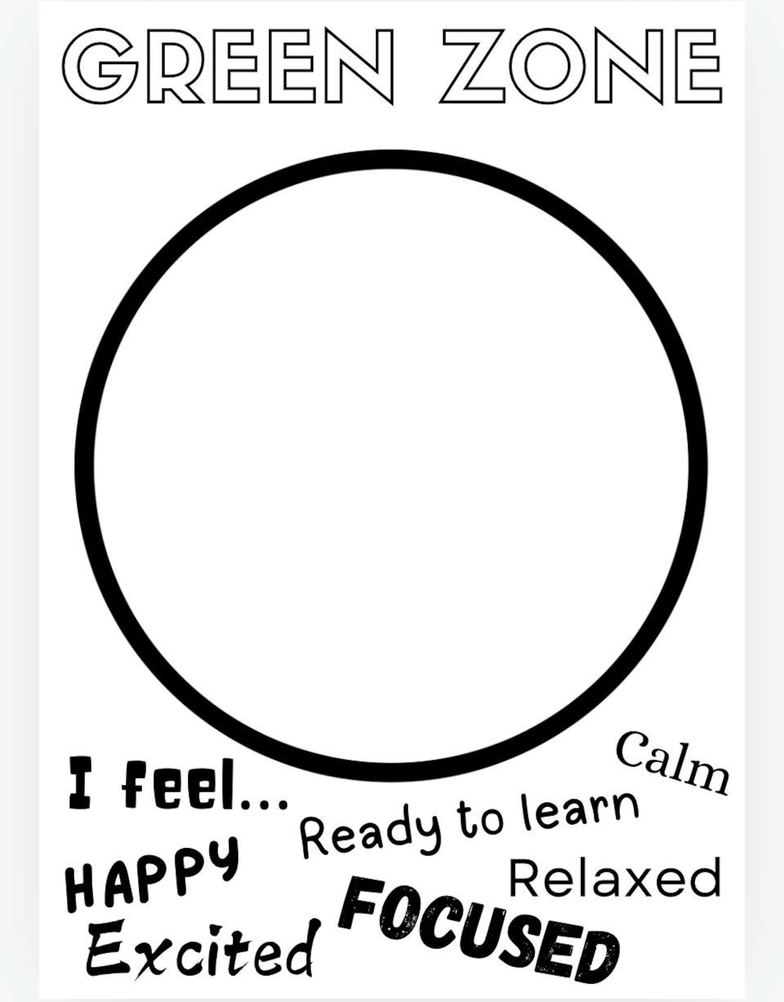 Zones of Regulation Fun Emoji Worksheets. Colouring Page, Art Project ...