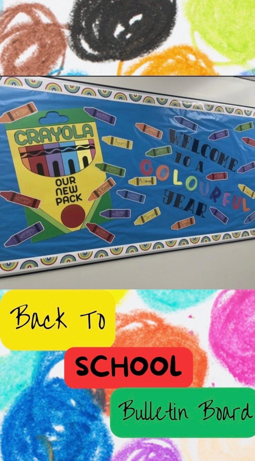Bulletin Board Kit Back to School Welcome to a Colourful Year Crayon ...