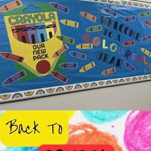Bulletin Board Kit Back to School Welcome to a Colourful Year Crayon ...