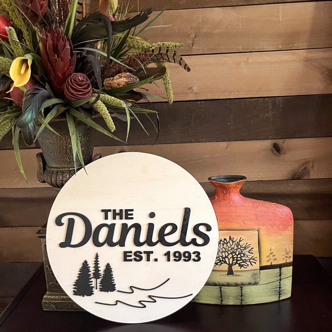 Customized Wooden Last Name Family Sign, Wedding Gift, Name Backdrop ...