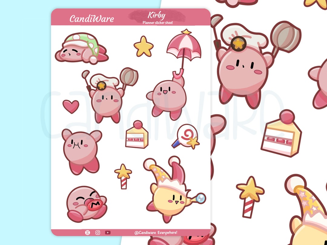 Kirby Sticker Sheet: Handmade Planner Stickers - Etsy