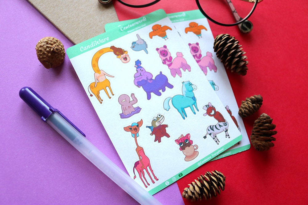 Centaurworld Planner Stickers – Handmade Bujo Decals, Recycled Matte ...