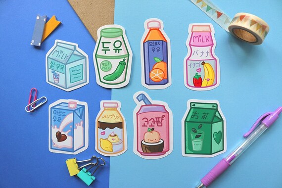 8 Pack Milk Sticker Milky Sticker Aesthetic Stickers Cute | Etsy