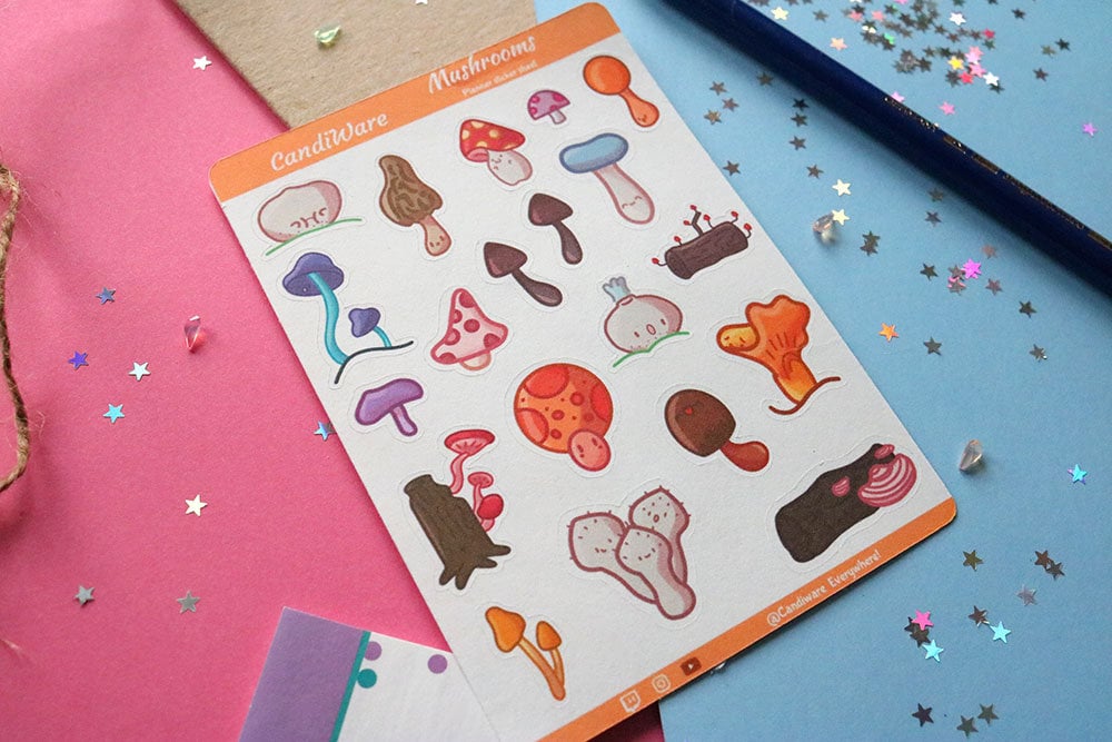 Kawaii Mushrooms Planner Stickers Cute Planner Stickers | Etsy