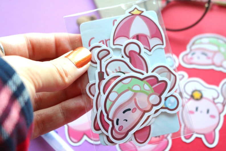 Kirby Sticker Set: Glossy, Vinyl, or Holographic Die Cut Stickers - Etsy