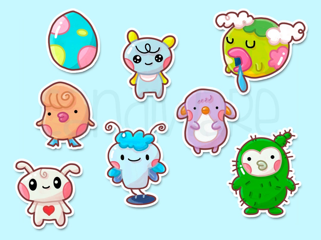 8 Pack Tamagotchi Sticker- Kawaii Tama Sticker - Cute Sticker Pack ...