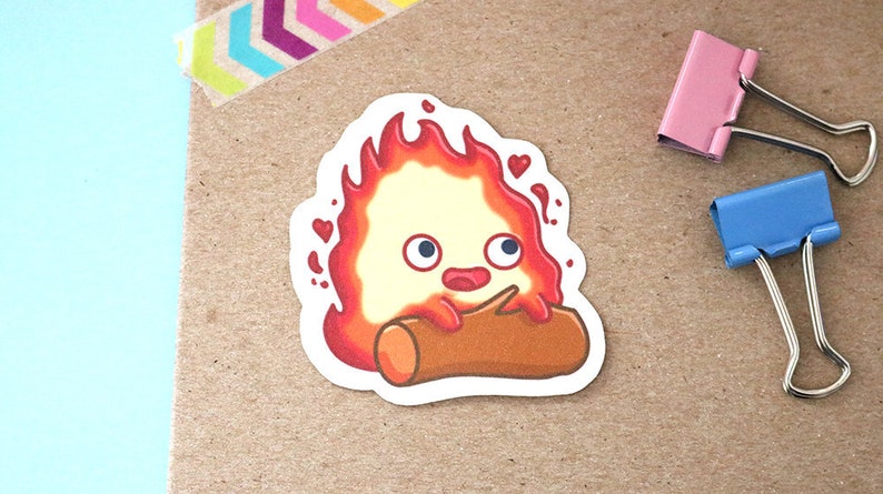 Cute Fire Spirit Kawaii Stickers Cute Die Cut Stickers | Etsy
