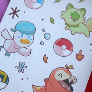 New Pokemon Starters Sticker Sheet Bujo Bullet Journal and - Etsy
