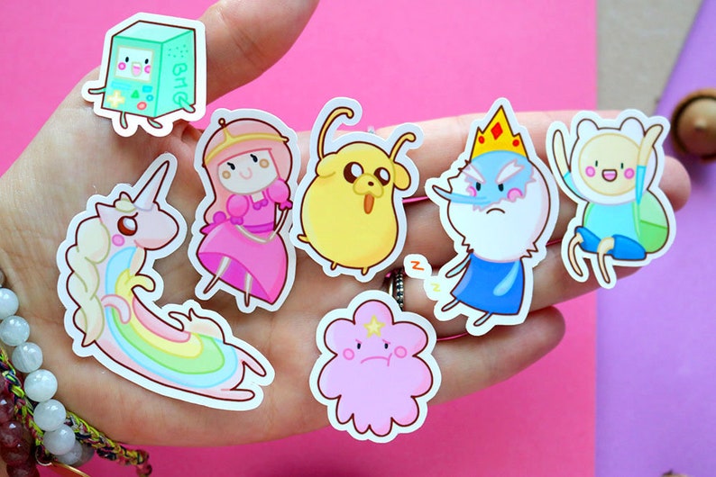 Kawaii Adventure Time Vinyl Sticker Pack: Planner Stickers - Set of 7 ...