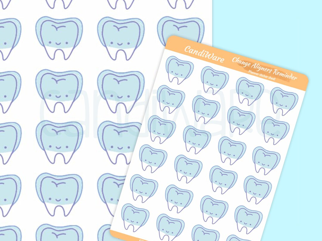 Invisalign Change Aligner Reminder - Cute Planner Stickers - Weekly ...