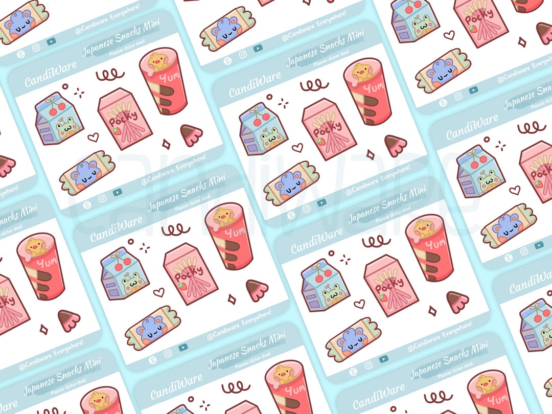 Mini Japanese Snacks Sticker Sheet: Kawaii Journal Stickers - Etsy