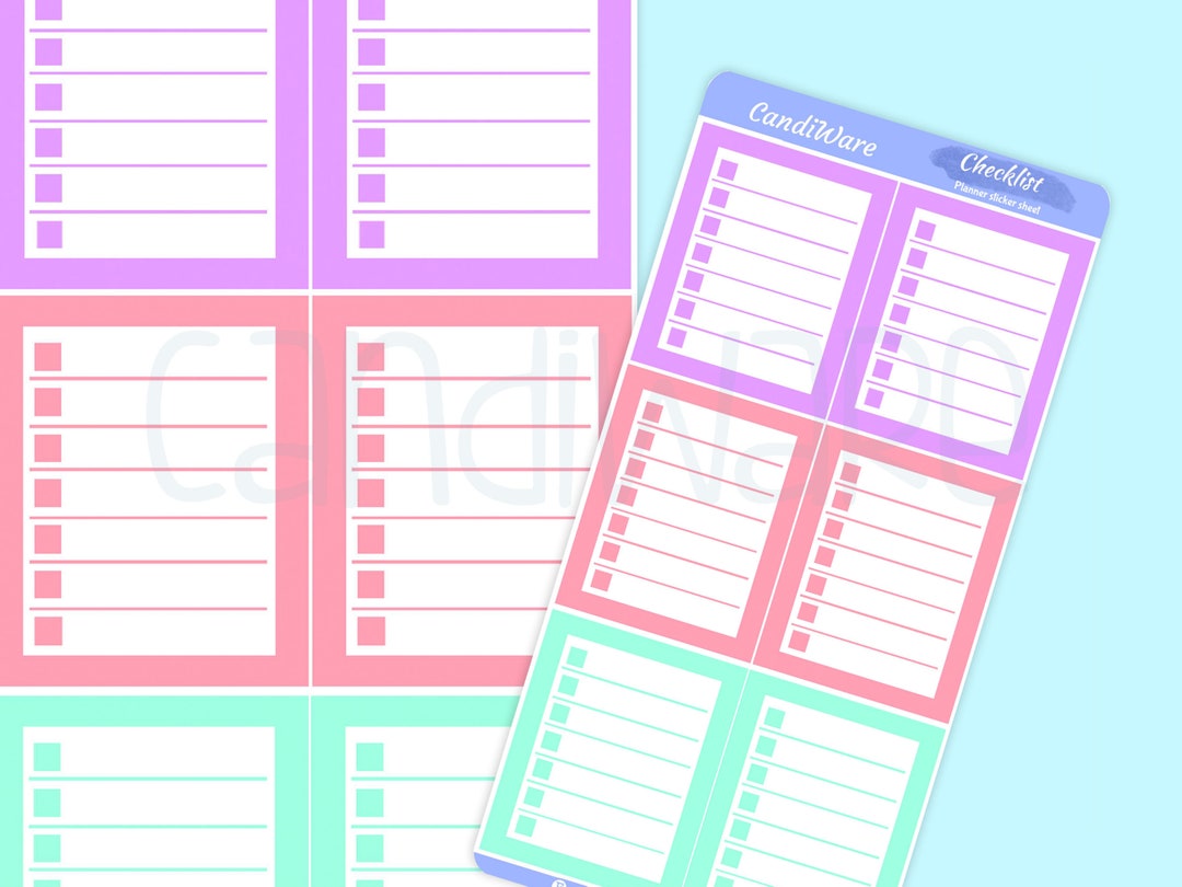 Pastel Checklist Planner Stickers: Mini to Do List Box - Etsy