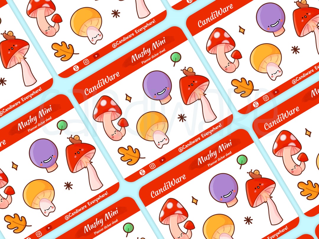 Mini Mushroom Sticker Sheet: Recycled Matte Planner Stickers - Etsy