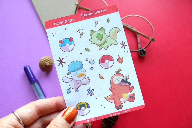 New Pokemon Starters Sticker Sheet Bujo Bullet Journal and - Etsy