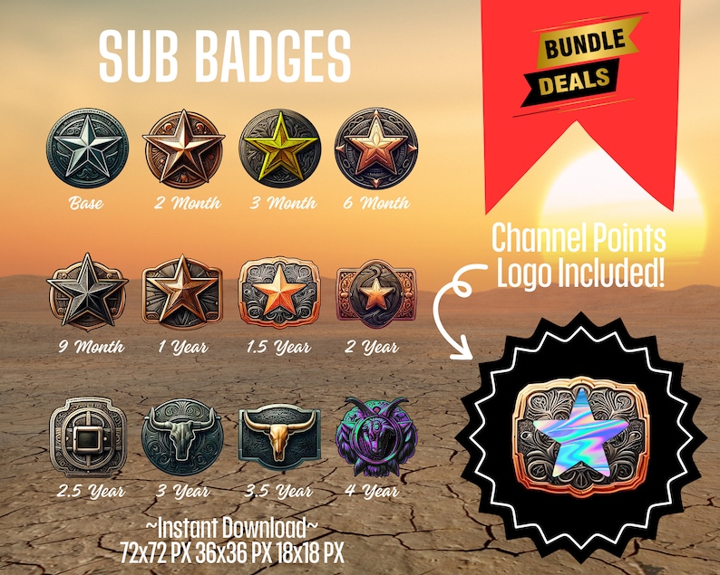 Cowboy Sub Badges: Twitch Subscriber Badges, Channel Points Logo ...