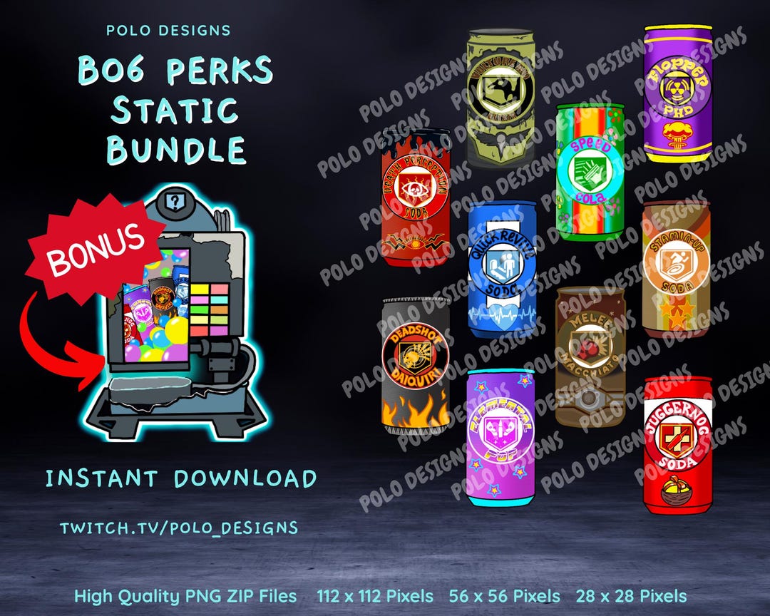 COD Zombies Perks Emote Bundle: Hand-drawn Twitch Emotes (digital ...