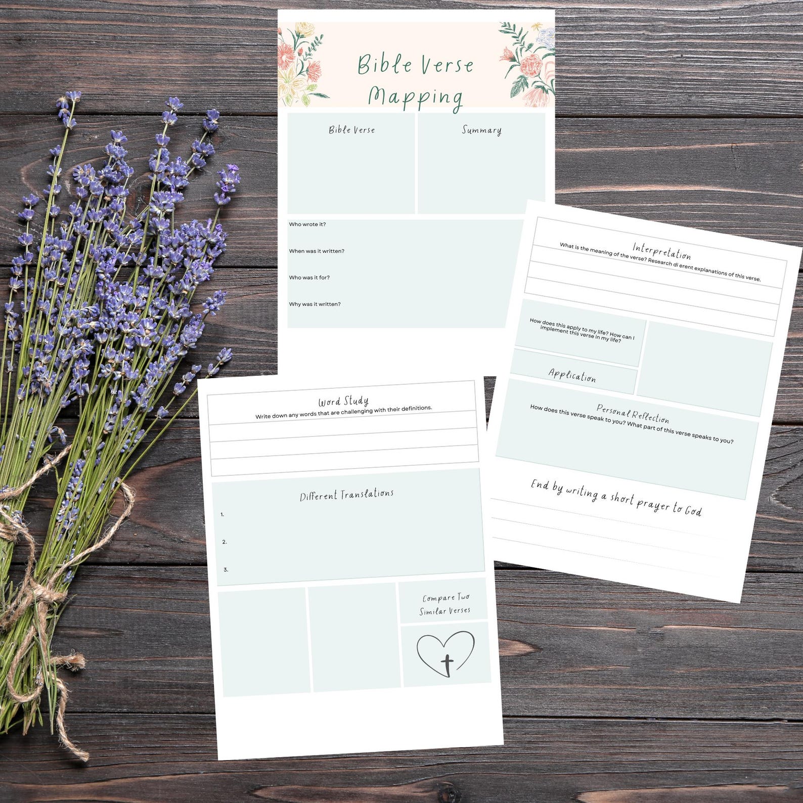 Bible Verse Mapping Printable Bible Study Daily Bible Journal Beginner ...