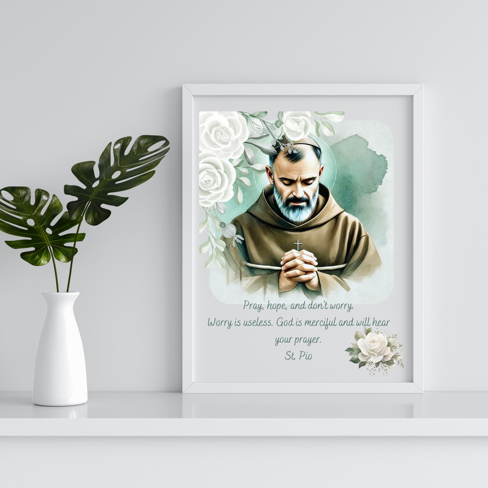St. Padre Pio Quote Print, Catholic Home Altar Art - Etsy