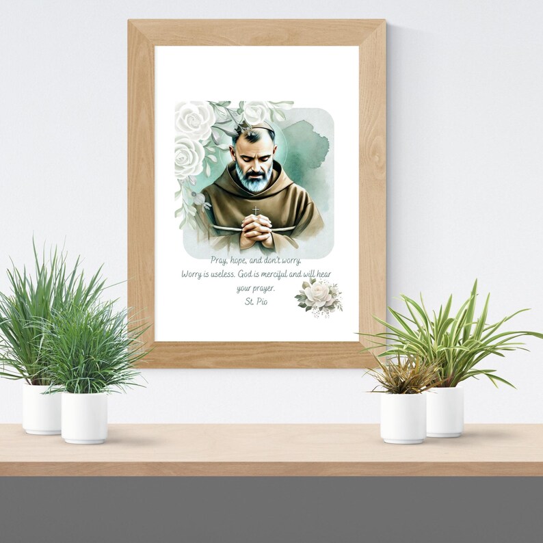 St. Padre Pio Quote Print, Catholic Home Altar Art - Etsy