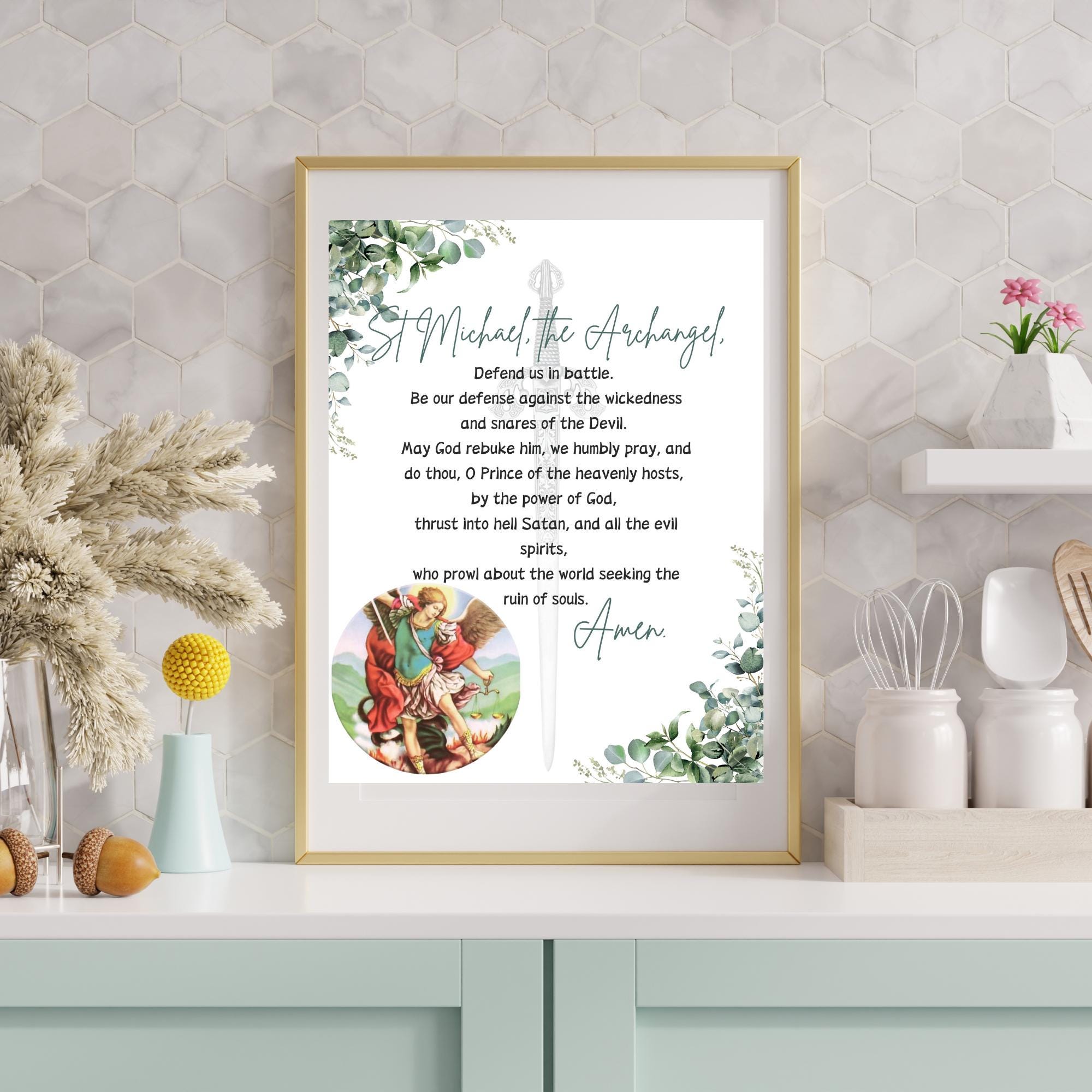 St Michael the Archangel Catholic Prayer Prints Catholic Prayer Sign ...