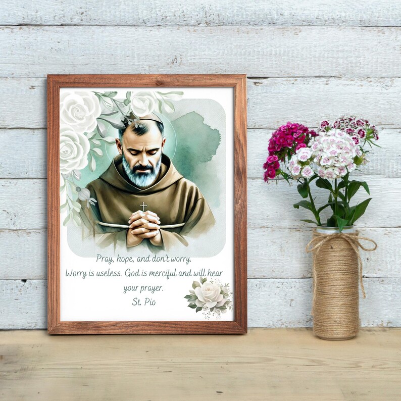 St. Padre Pio Quote Print, Catholic Home Altar Art - Etsy
