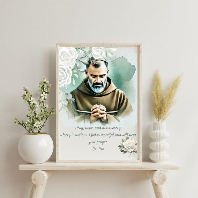 St. Padre Pio Quote Print, Catholic Home Altar Art - Etsy