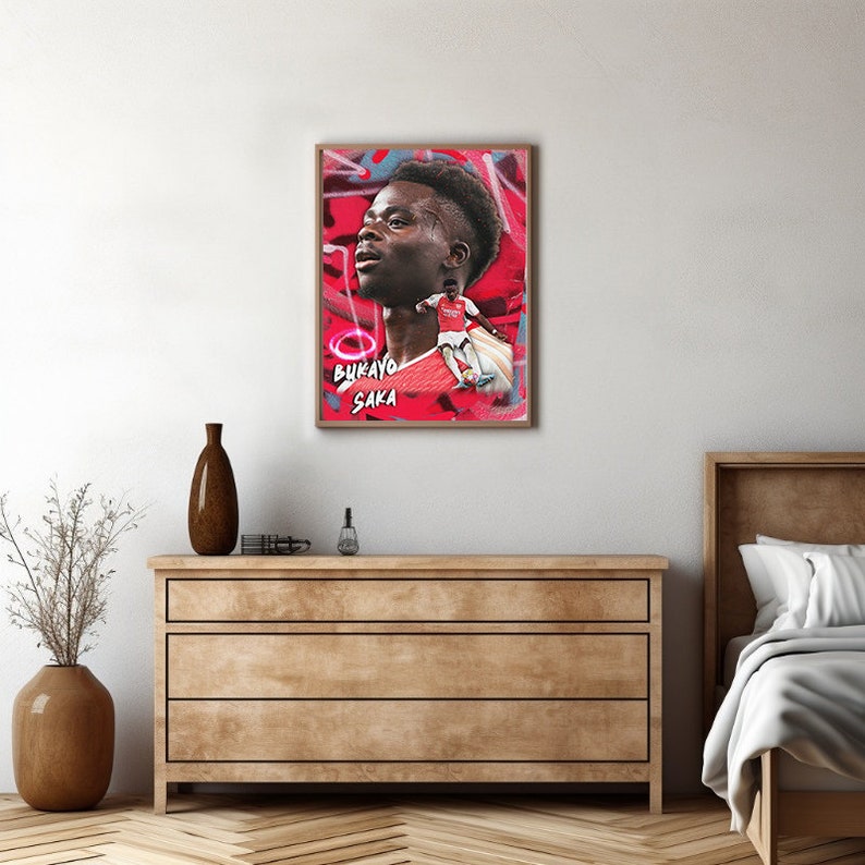 Bukayo Saka Poster, Bukayo Saka Gift, Arsenal Gift, Football Decoration ...