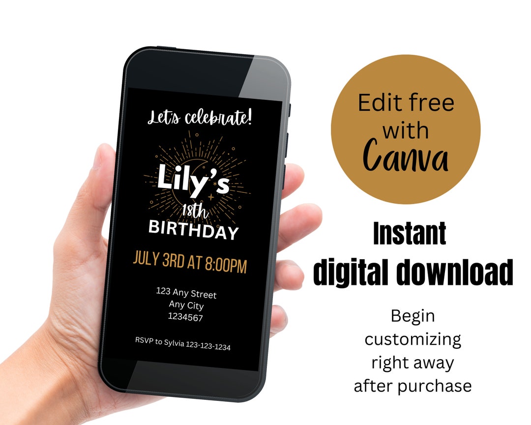 DIY Birthday Invitation Digital Download | Simple Birthday Invitation ...
