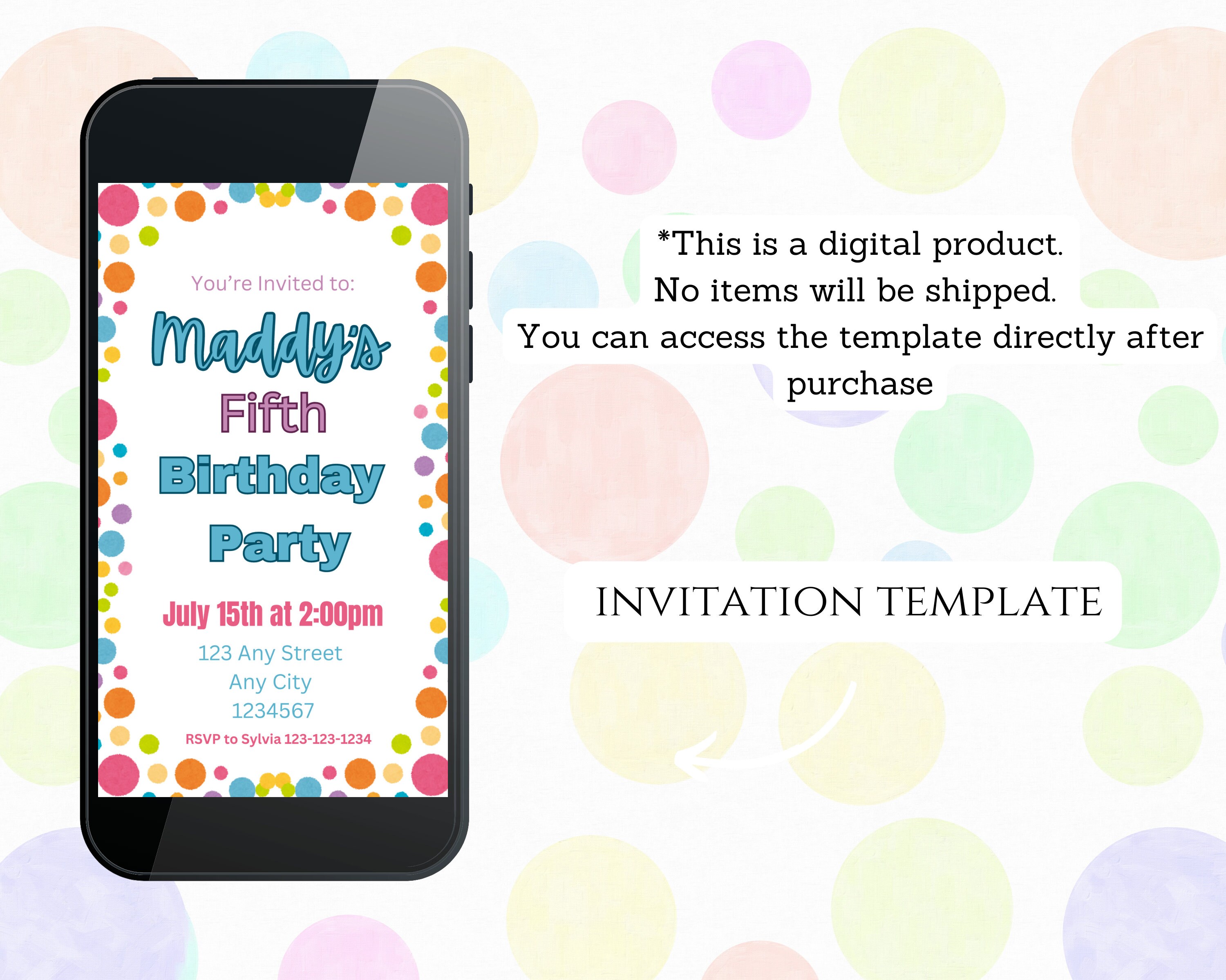 Simple Birthday Invitation for Kids | Digital Birthday Invitation for ...