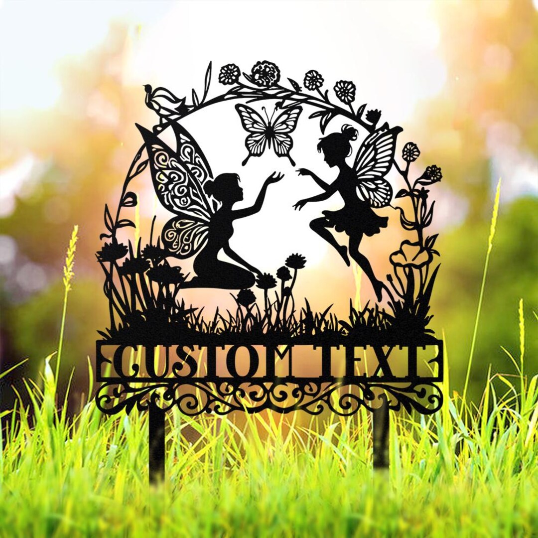 Custom Fairy Garden Sign, Personalized Fairy Garden Stake, Fairy Yard ...