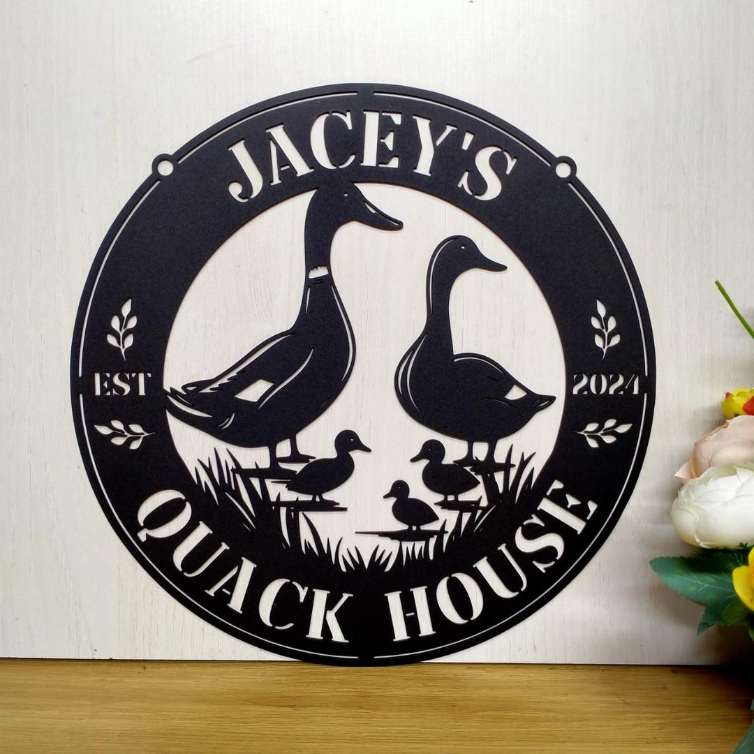 Personalized Duck Coop Sign, Custom Quack House Sign Metal Barn Decor ...