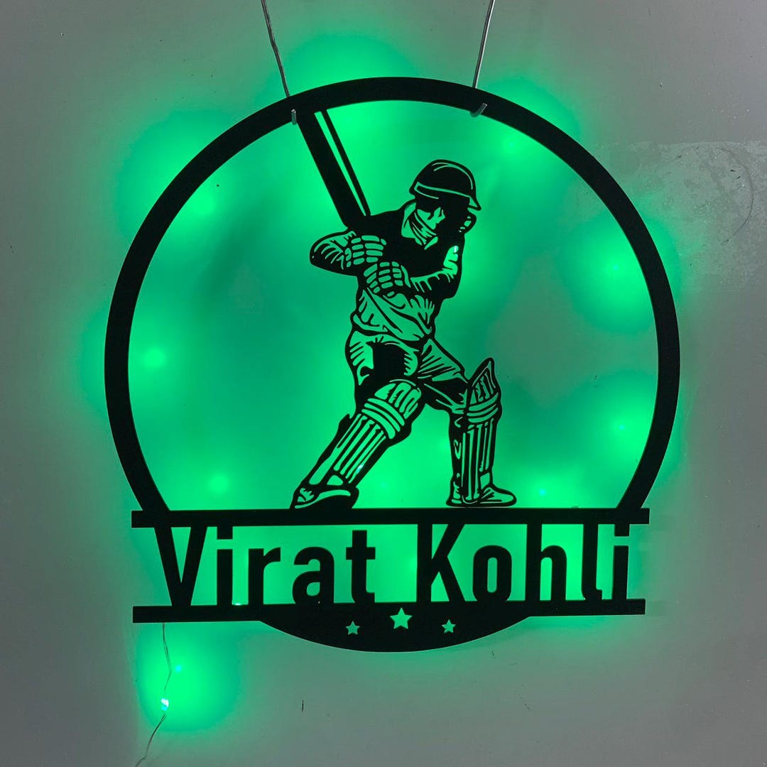 Personalized Cricket Player Metal Sign LED Lights,custom Ball Cricket ...