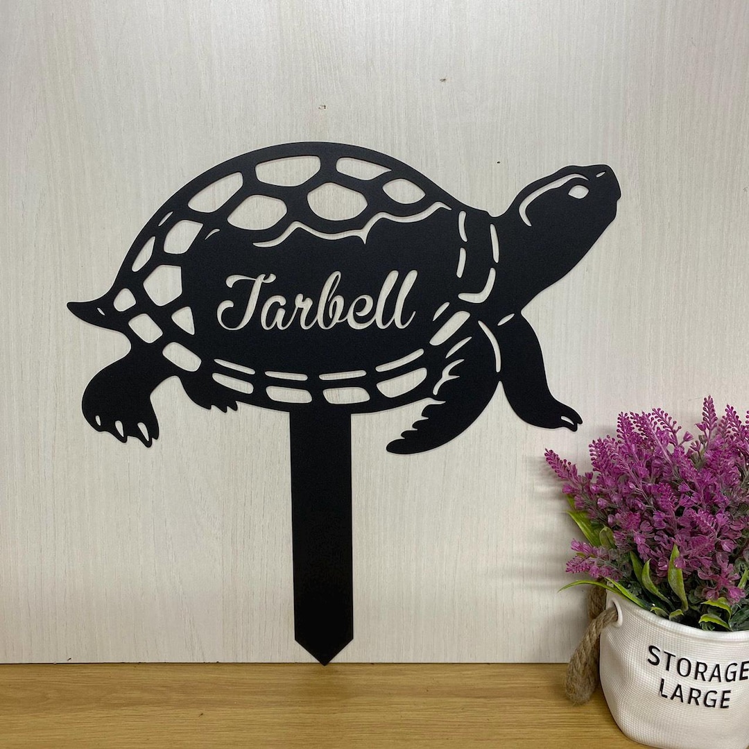 Custom Turtle Memorial Metal Stake, Turtle Metal Garden Decor, Turtle ...