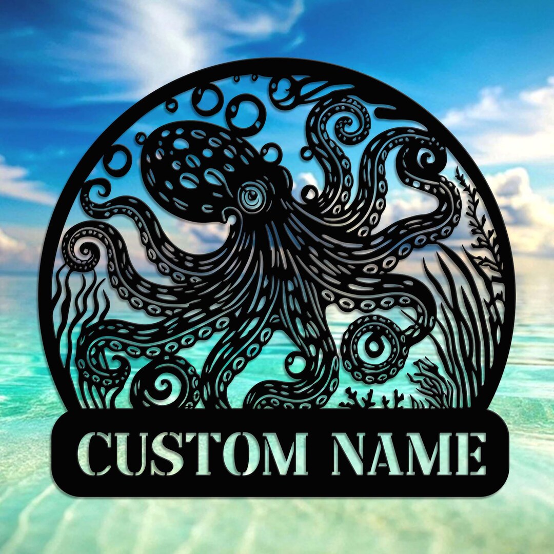 Personalized Octopus Metal Wall Art,seaman Wall Sign, Fisherman ...