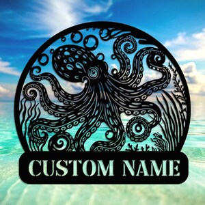 Personalized Octopus Metal Wall Art,seaman Wall Sign, Fisherman ...
