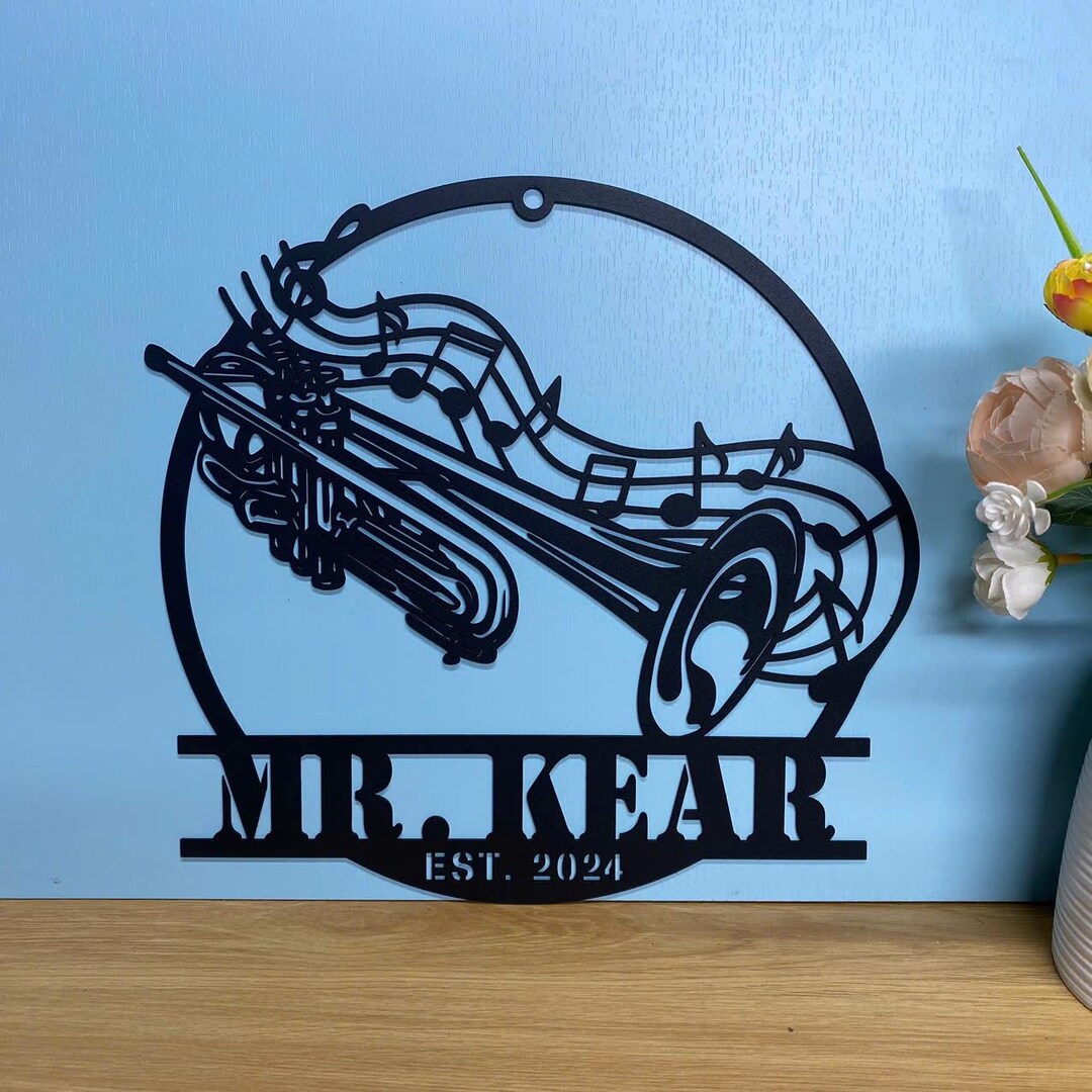 Custom Trumpet Musical Instrument Metal Wall, Personalized Trumpet ...