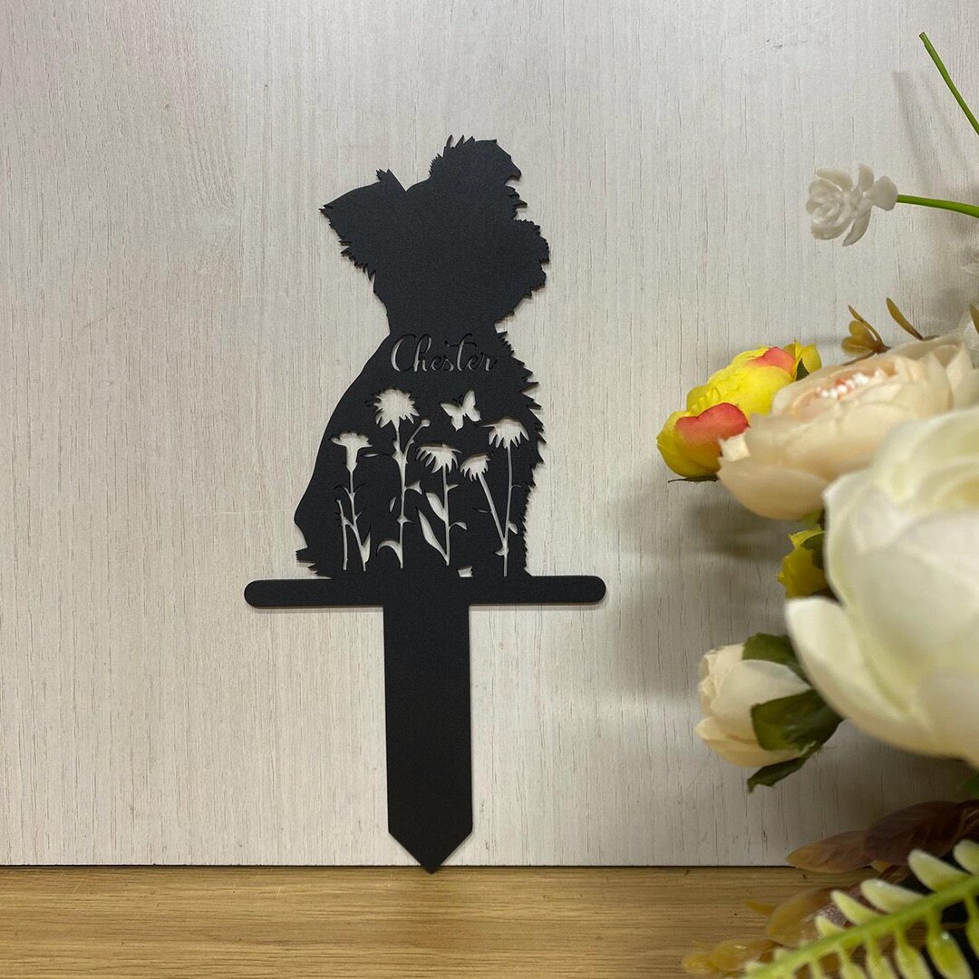 Custom Dog Memorial Stake, Personalized Yorkie Memorial Stake, Yorkie ...