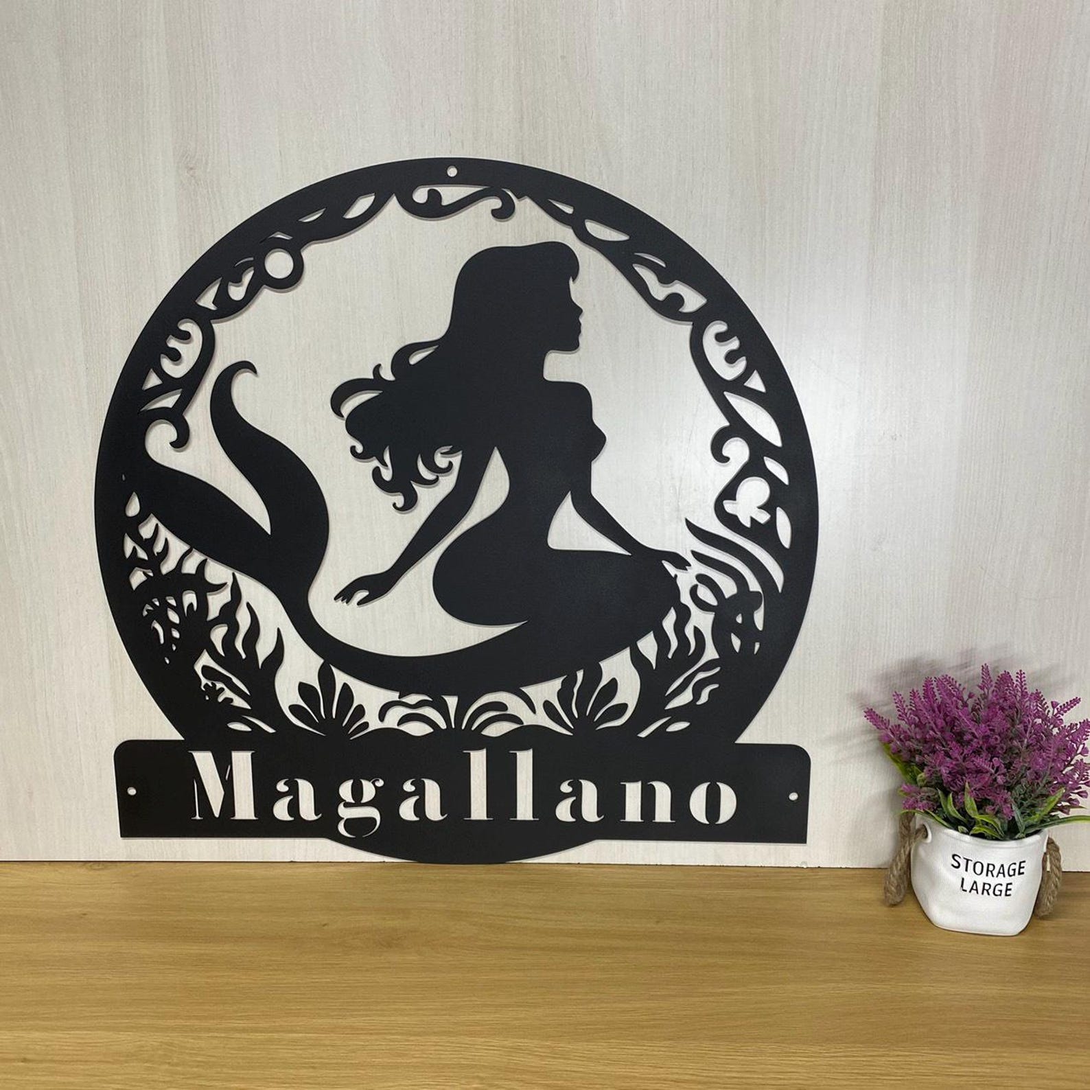 Custom Beautiful Mermaid Metal Wall Art, Personalized Ocean Mermaid ...