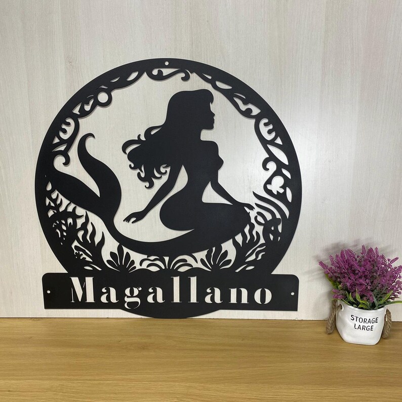 Custom Beautiful Mermaid Metal Wall Art, Personalized Ocean Mermaid ...