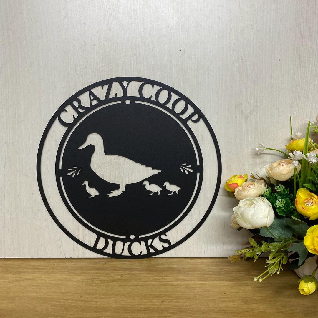 Personalized Duck Coop Name Sign, Custom Duck Farm Metal Sign Barn ...