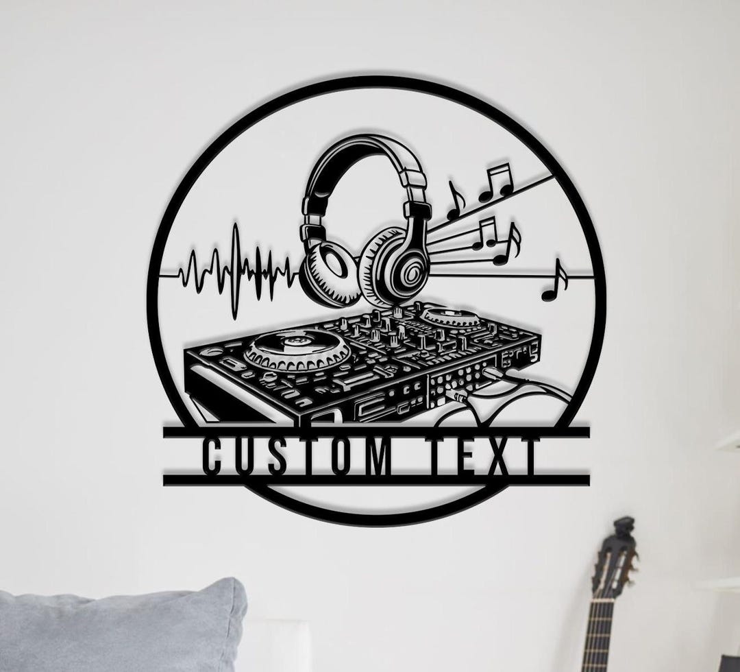 Personalized Music Headphone Metal Sign, Custom DJ Disc Jockey ...