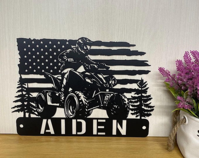 Custom ATV Metal Monogram Sign | Quad Motocross Four Wheeler Sign ...