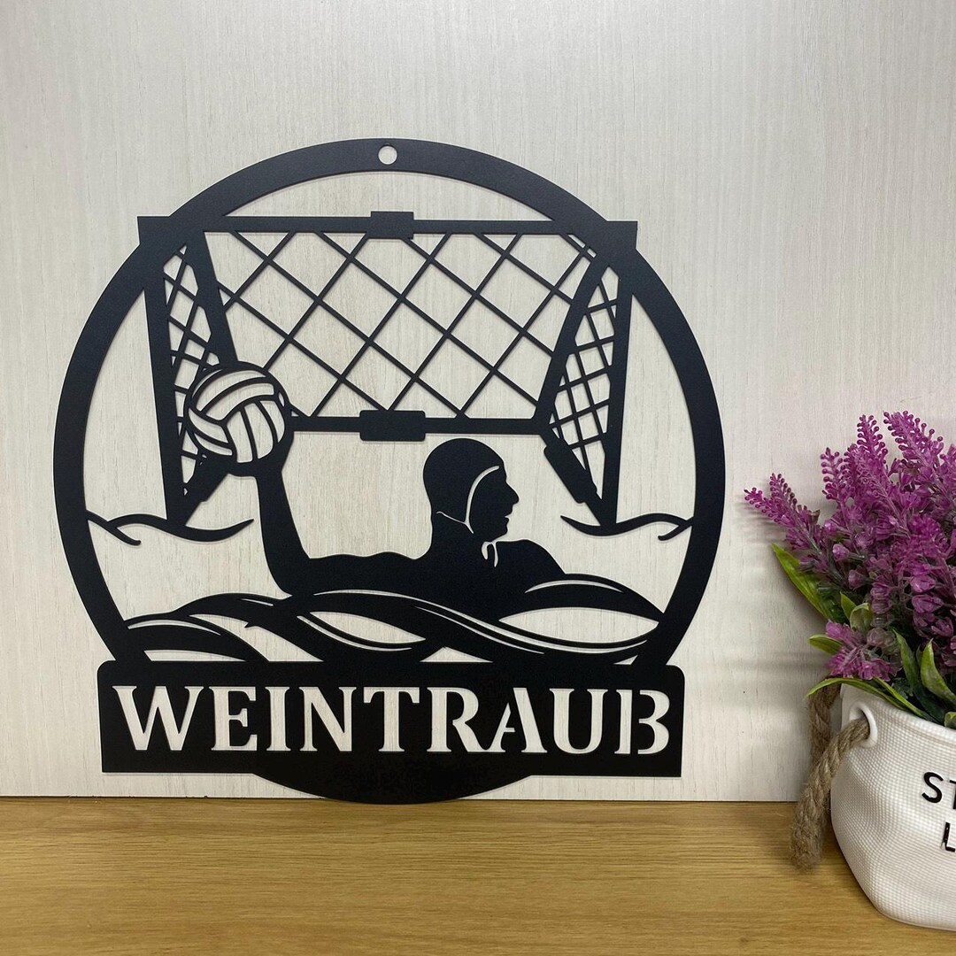 Personalized Water Polo Metal Wall Art, Custom Water Polo Player Name ...
