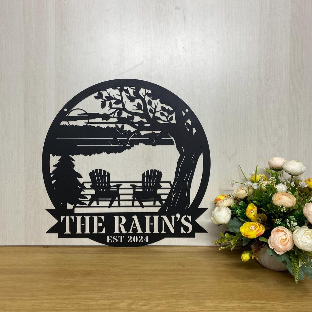 Custom Lake House Metal Wall Art, Personalized Lake House Sign With ...