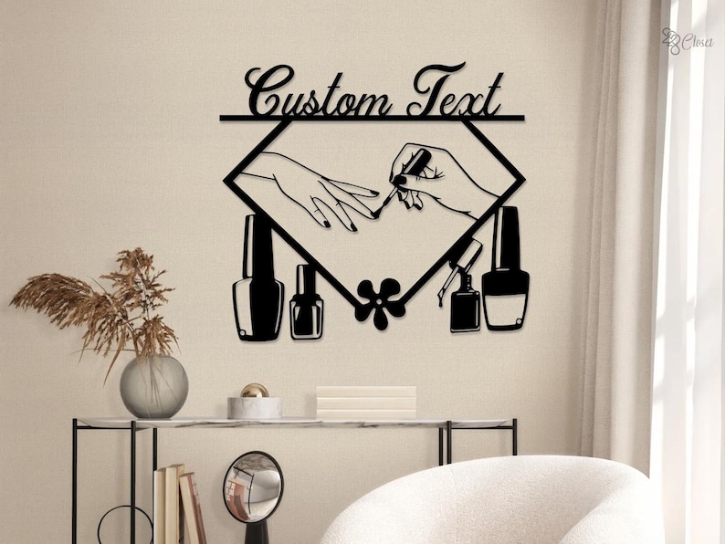Custom Metal Nail Salon Sign, Personalized Beauty Salon Decor, Nail ...