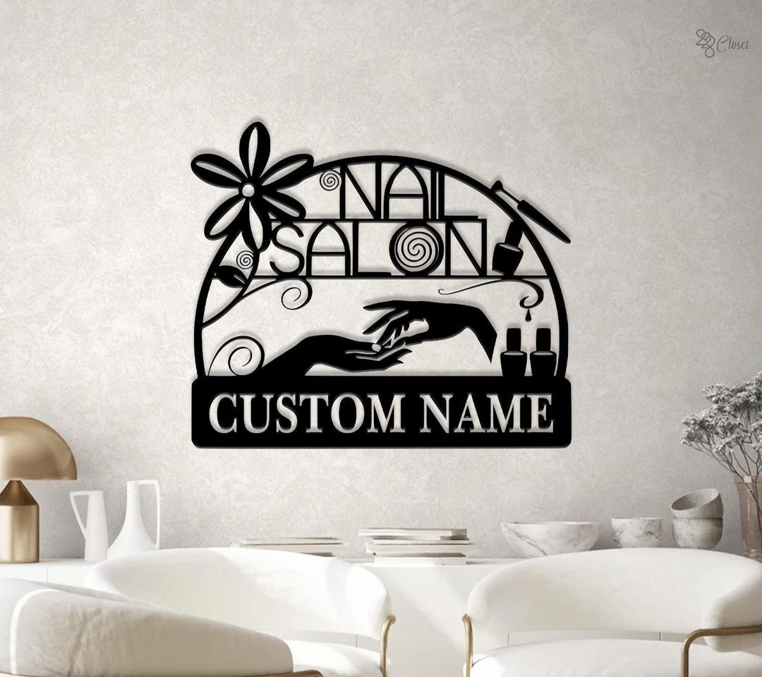 Custom Nail Salon Sign, Nail Salon Wall Sign, Gift for Mom, Nail Shop ...