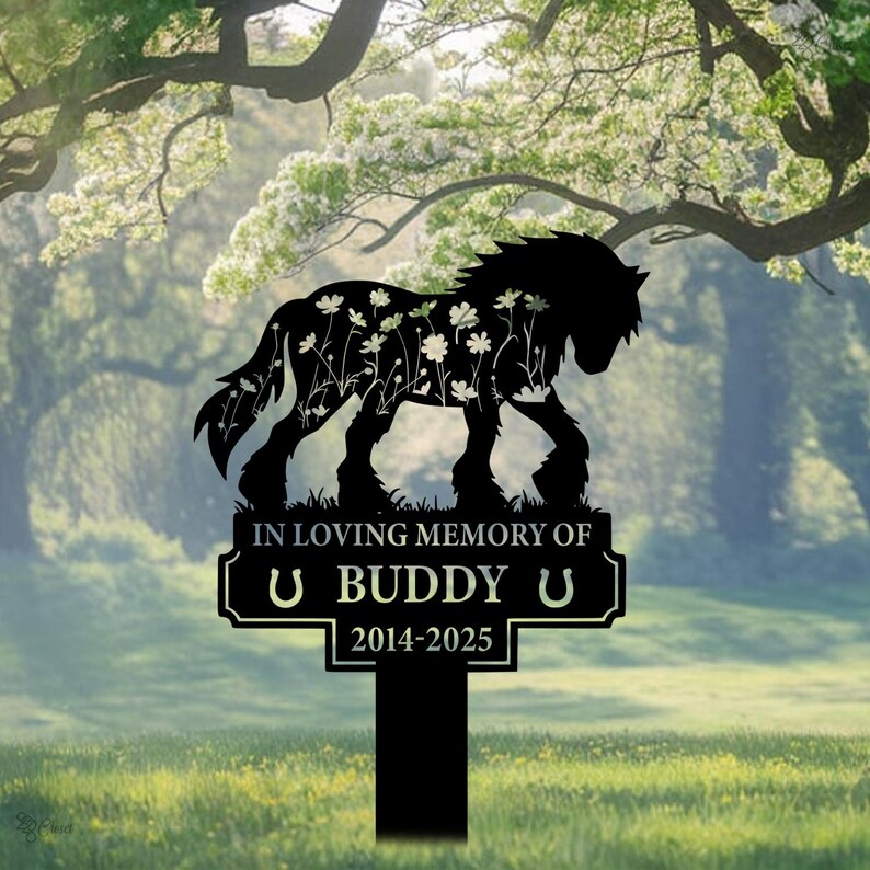 Custom Horse Memorial Garden Stake Pet Loss Gift Personalized Horse ...
