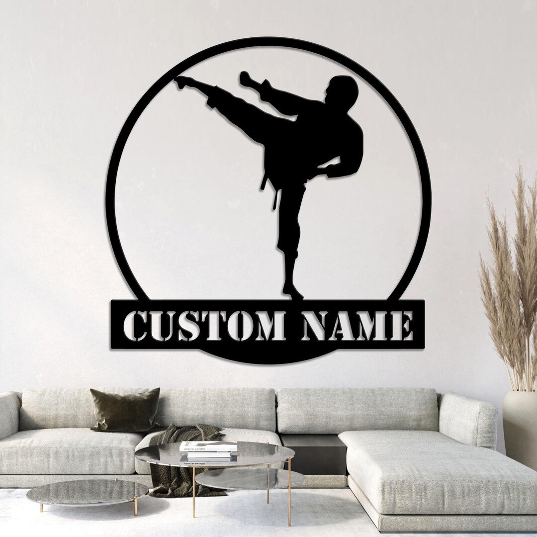 Personalized Karate Metal Sign, Karate Player Wall Art, Custom Name ...
