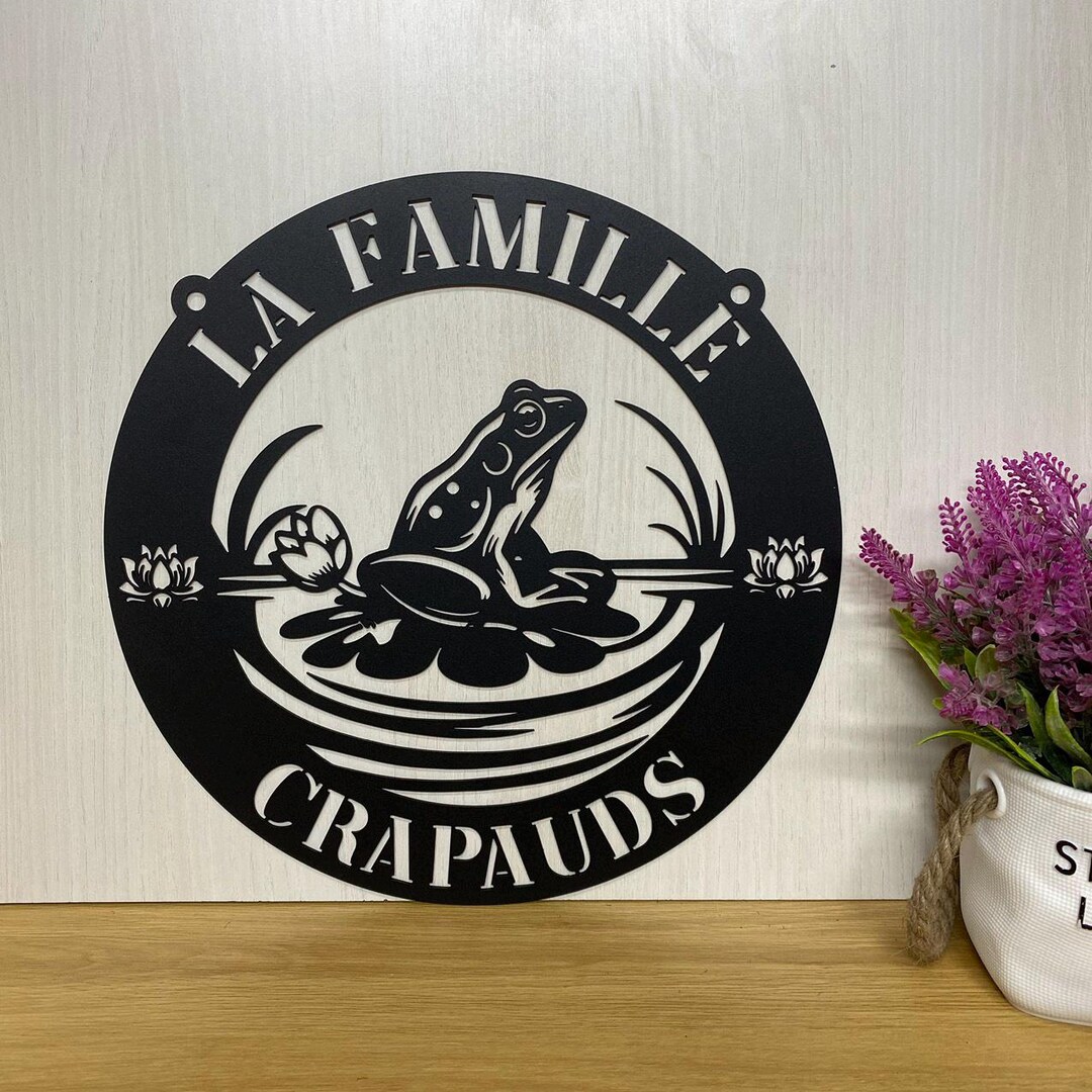 Personalized Frog Metal Sign Custom Frog on Lotus Pond Metal Wall Art ...