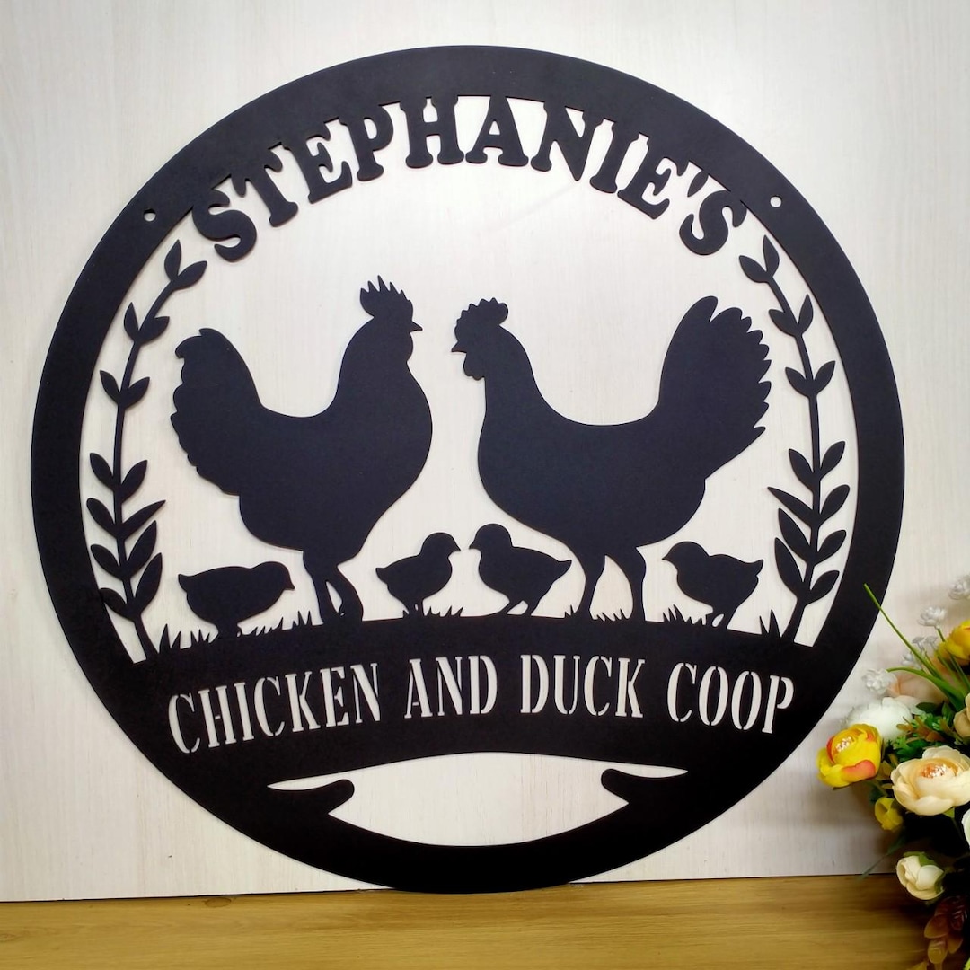 Custom Chicken Poultry Farm Name Sign, Personalized Chicken & Duck Coop ...